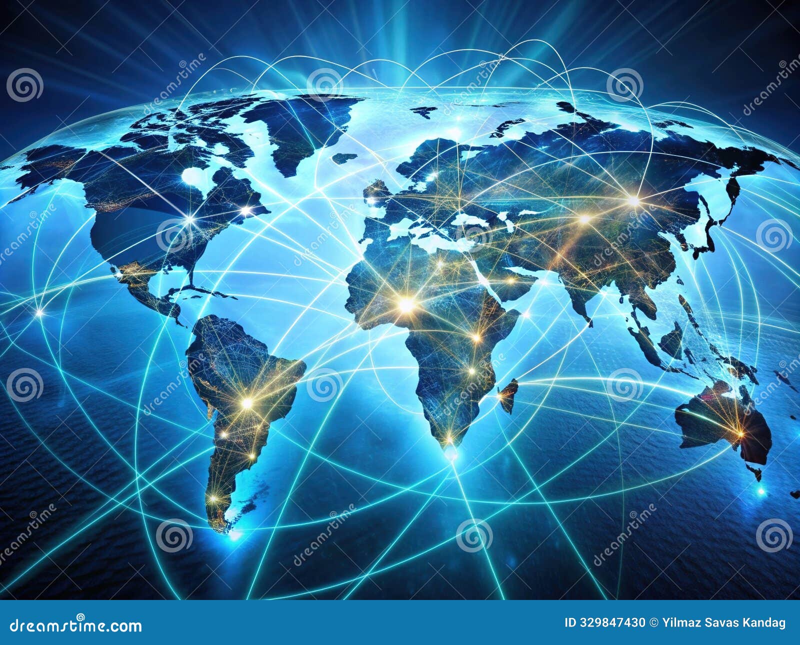 Global Connections.a Captivating Image Depicting a World Map with ...