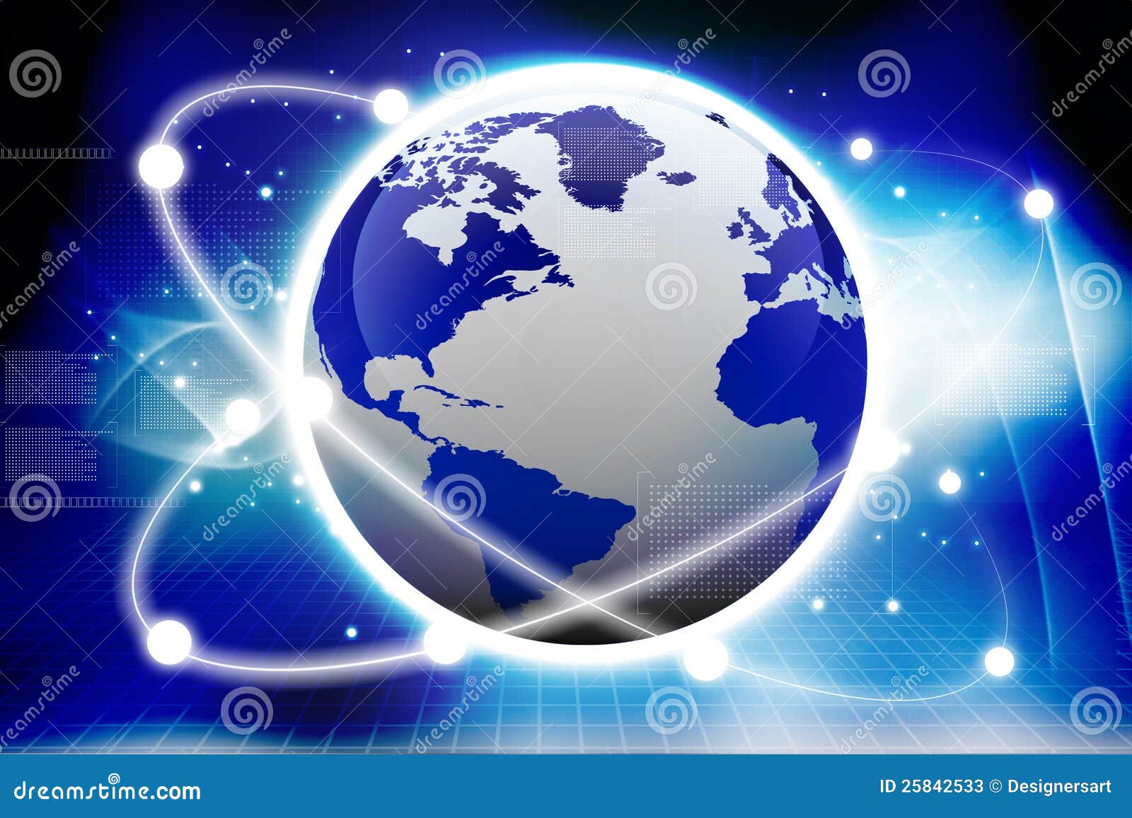 Global Connections. Digital Earth Stock Illustration - Illustration of ...