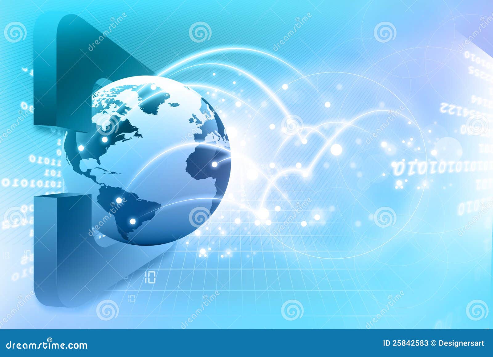 Global Connections. Digital Earth Stock Illustration - Illustration of ...