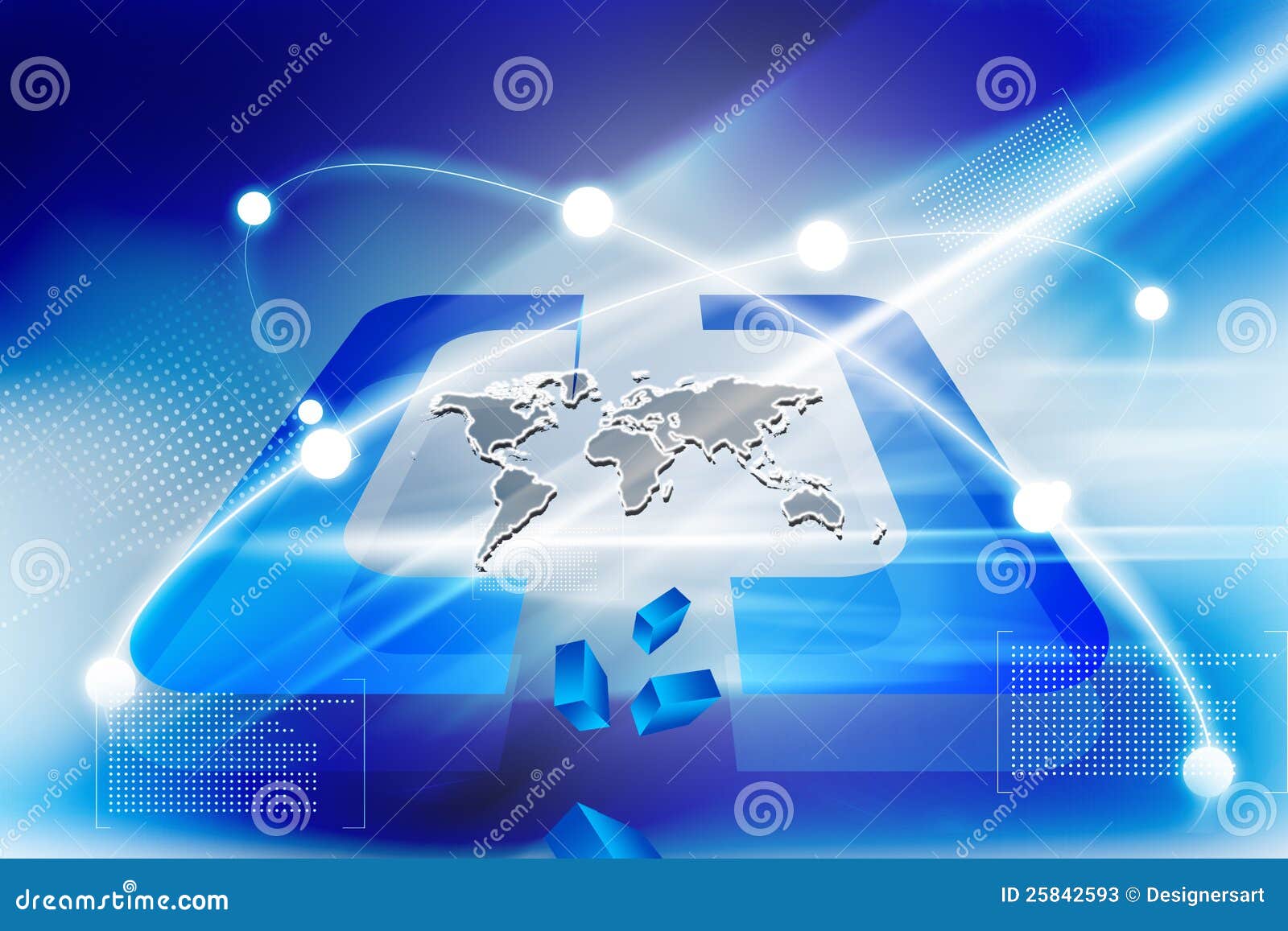 Global Connections. Digital Earth Stock Illustration - Illustration of ...