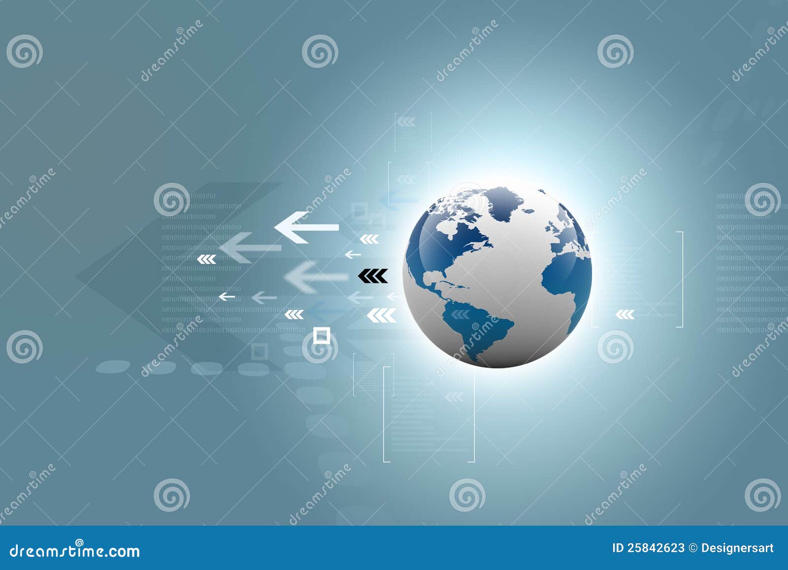 Global Connections. Digital Earth Stock Illustration - Illustration of ...