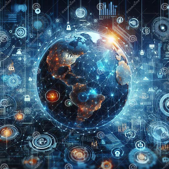 Global Connectivity and Communication Visualizing the Interconne Stock ...