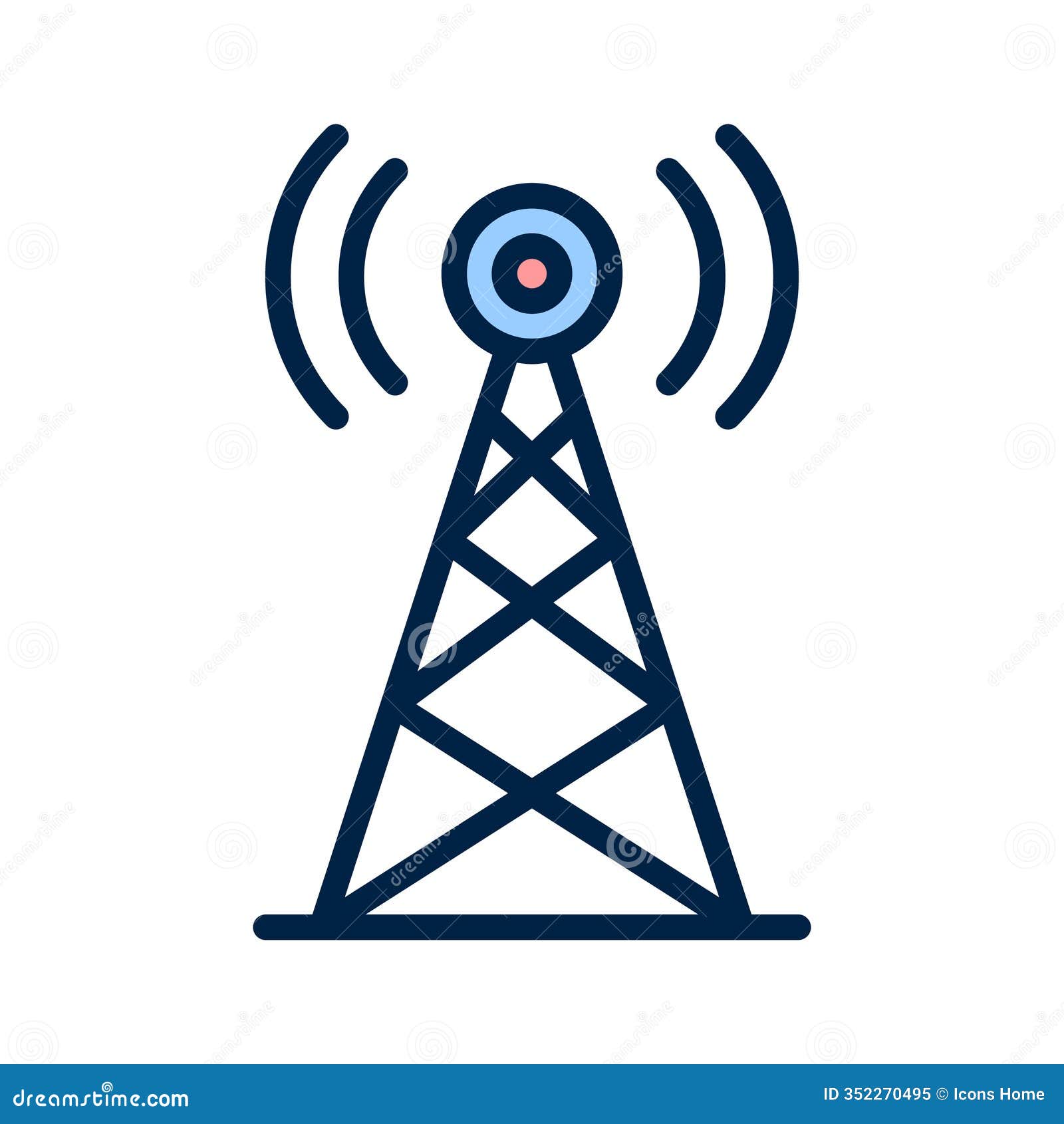 Global Connectivity, Connection Tower, Wireless Signals, Tower Vector ...