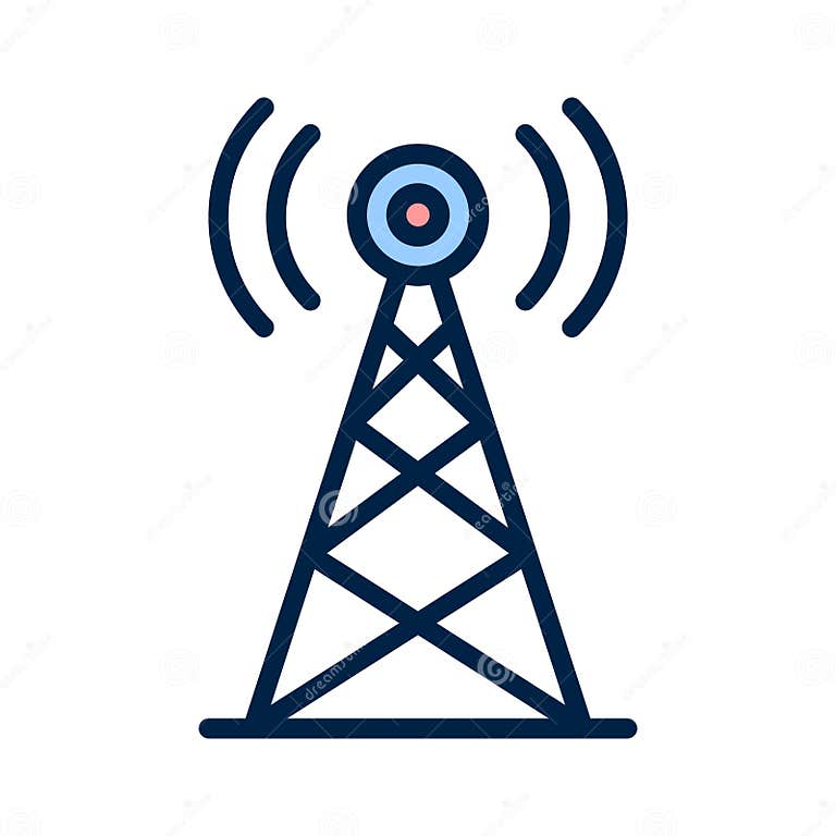 Global Connectivity, Connection Tower, Wireless Signals, Tower Vector ...