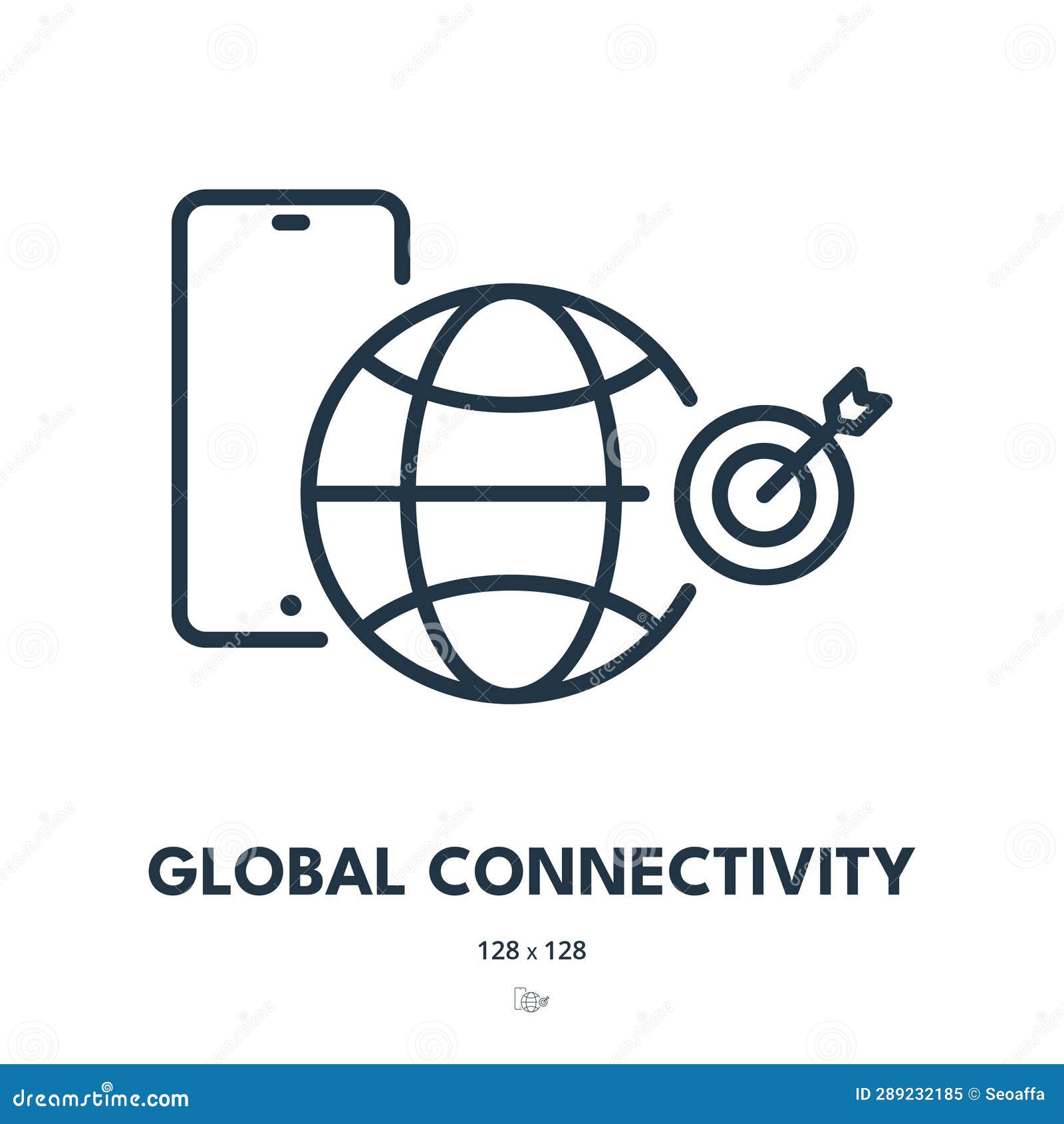 Global Connectivity Icon. Network, Connection, Communication. Editable ...