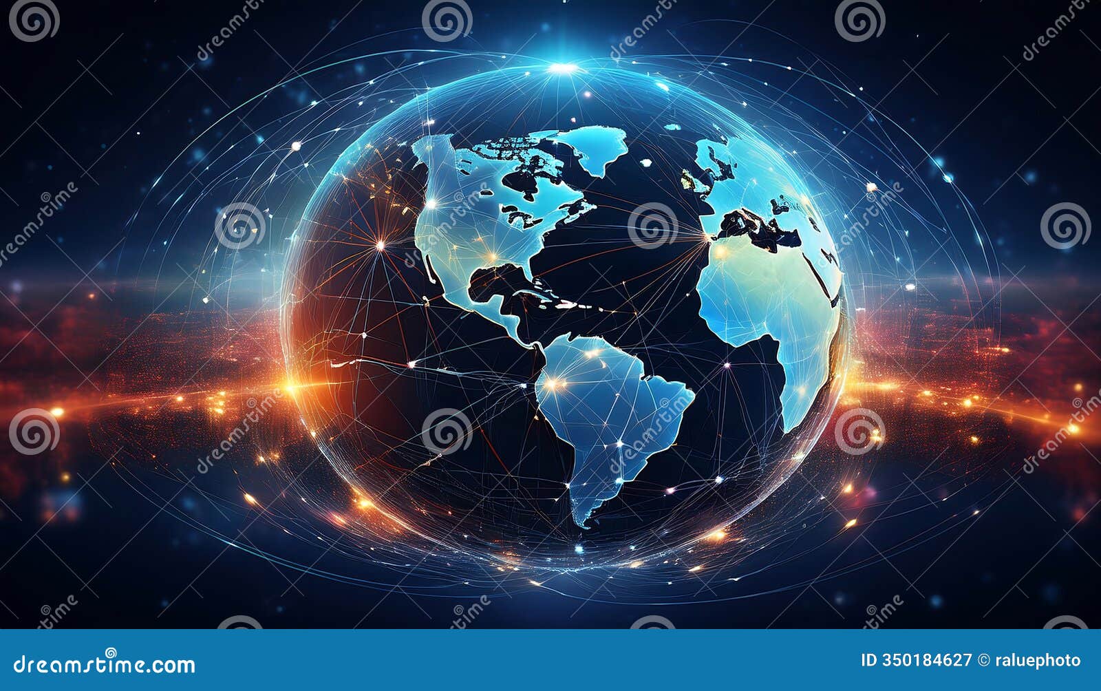 Global Connectivity with Interconnected Lines, Nodes and Glowing World ...