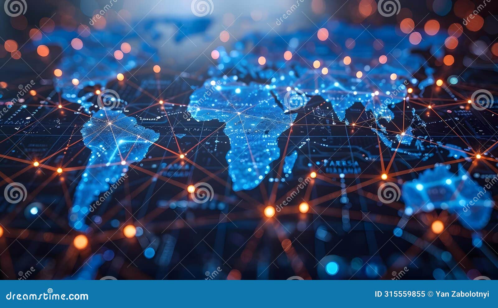 Global Connectivity Network in Digital Age. Concept Technology ...