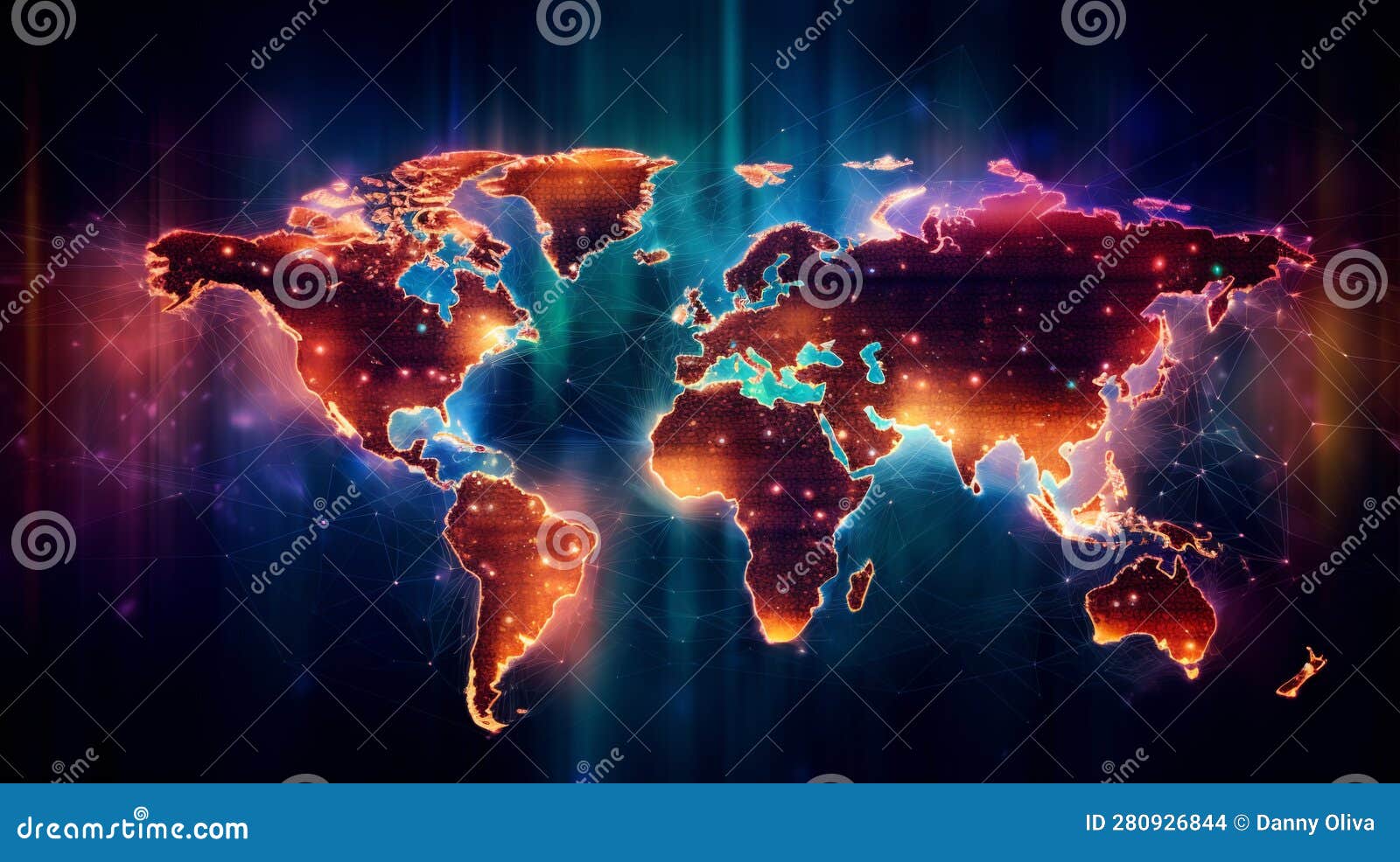 Global Connectivity Unleashed: World Map on a Technological Canvas ...