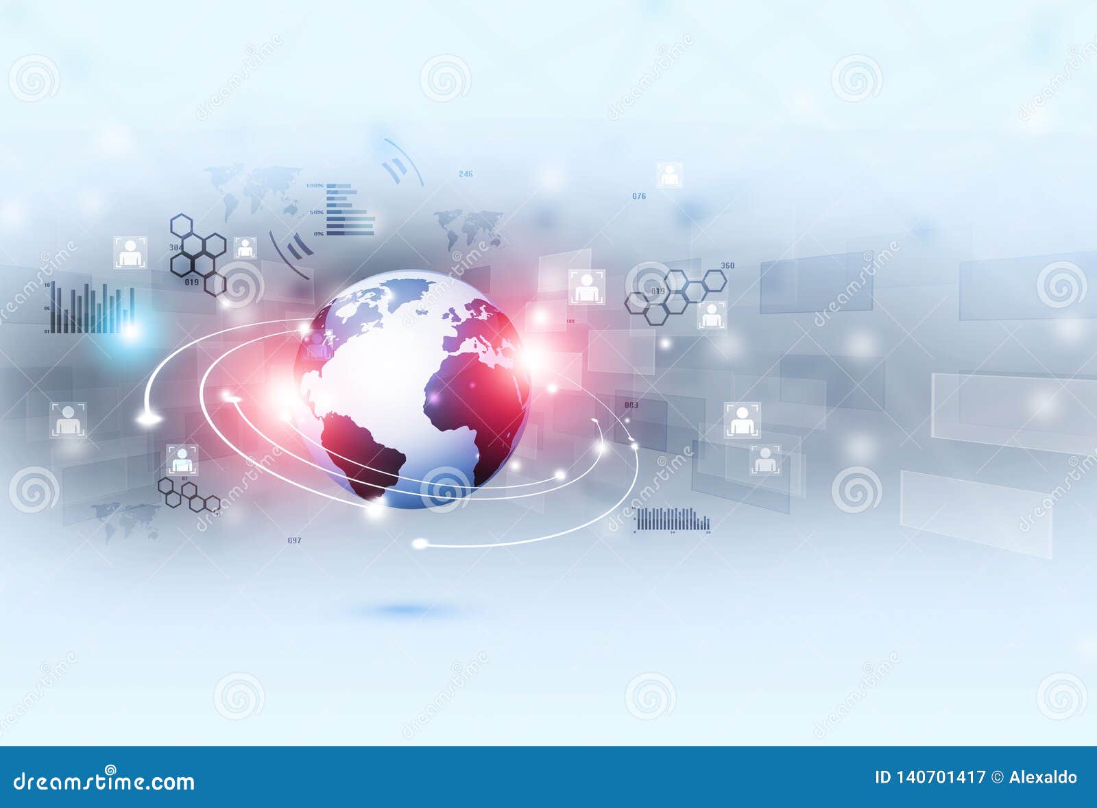 Global Contacts Web Interface Stock Illustration - Illustration of ...