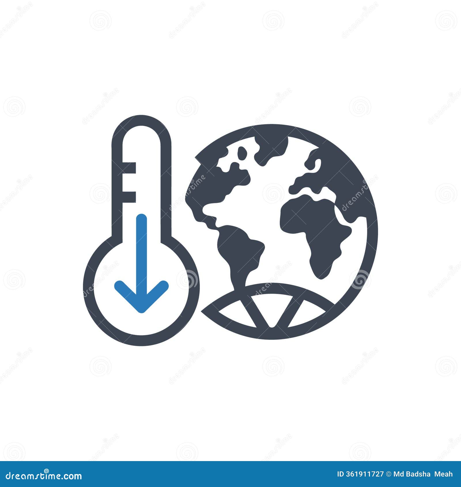 Global Cooling Earth Icon stock illustration. Illustration of earth ...