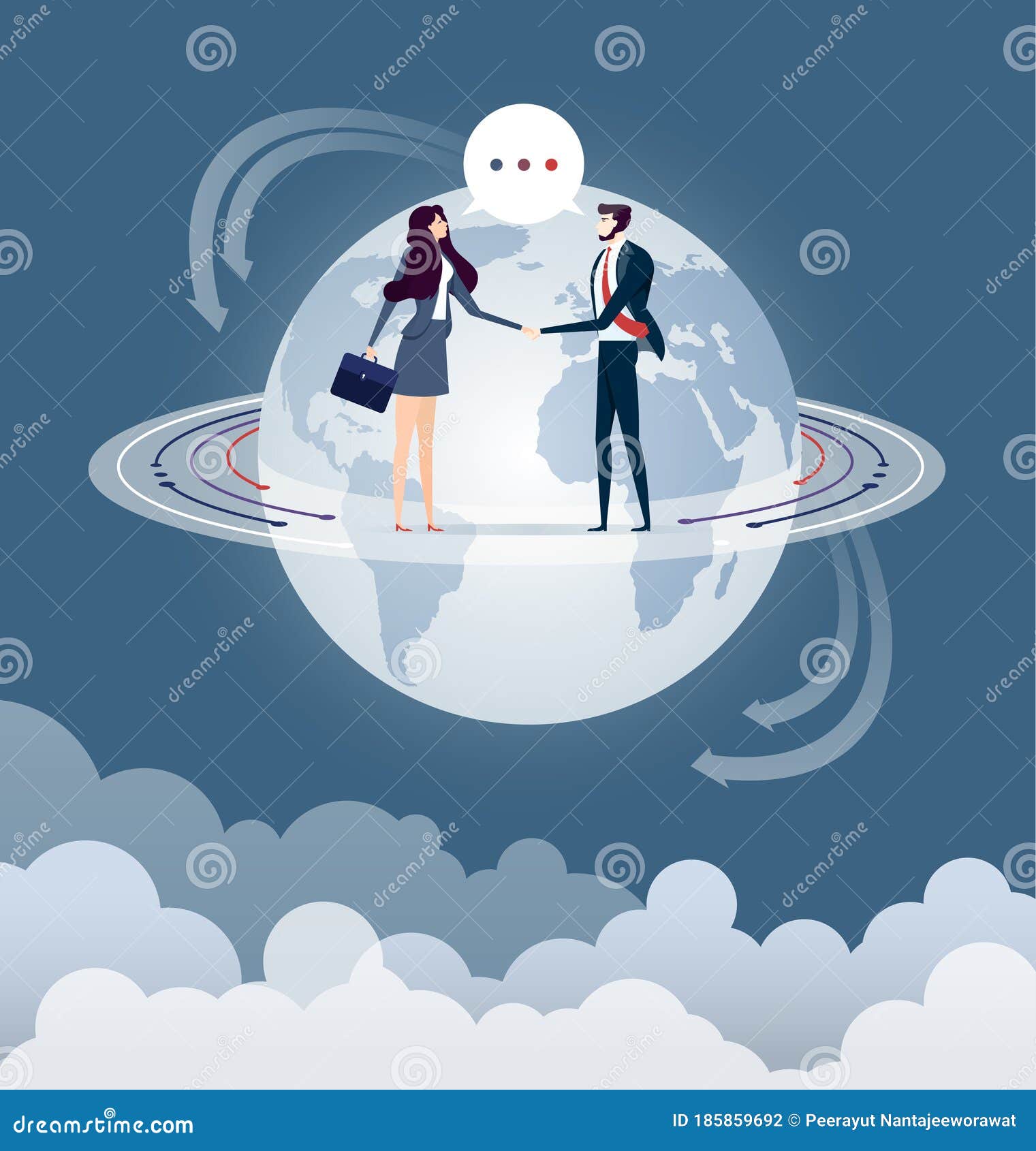 Global Cooperation. Businesspersons Shaking Hands Stock Vector ...