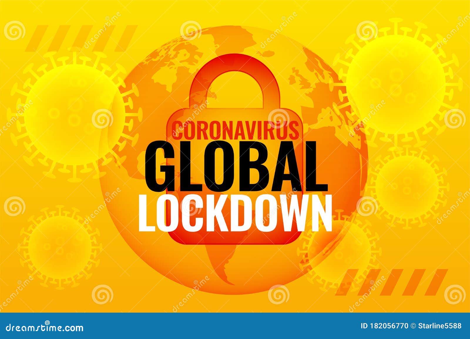 Global Coronavirus Lockdown Background Due To Outbreak Stock Vector ...