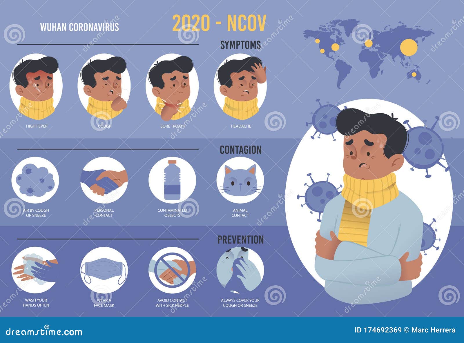 Global Coronavirus Sickness Illustration Design Stock Vector ...