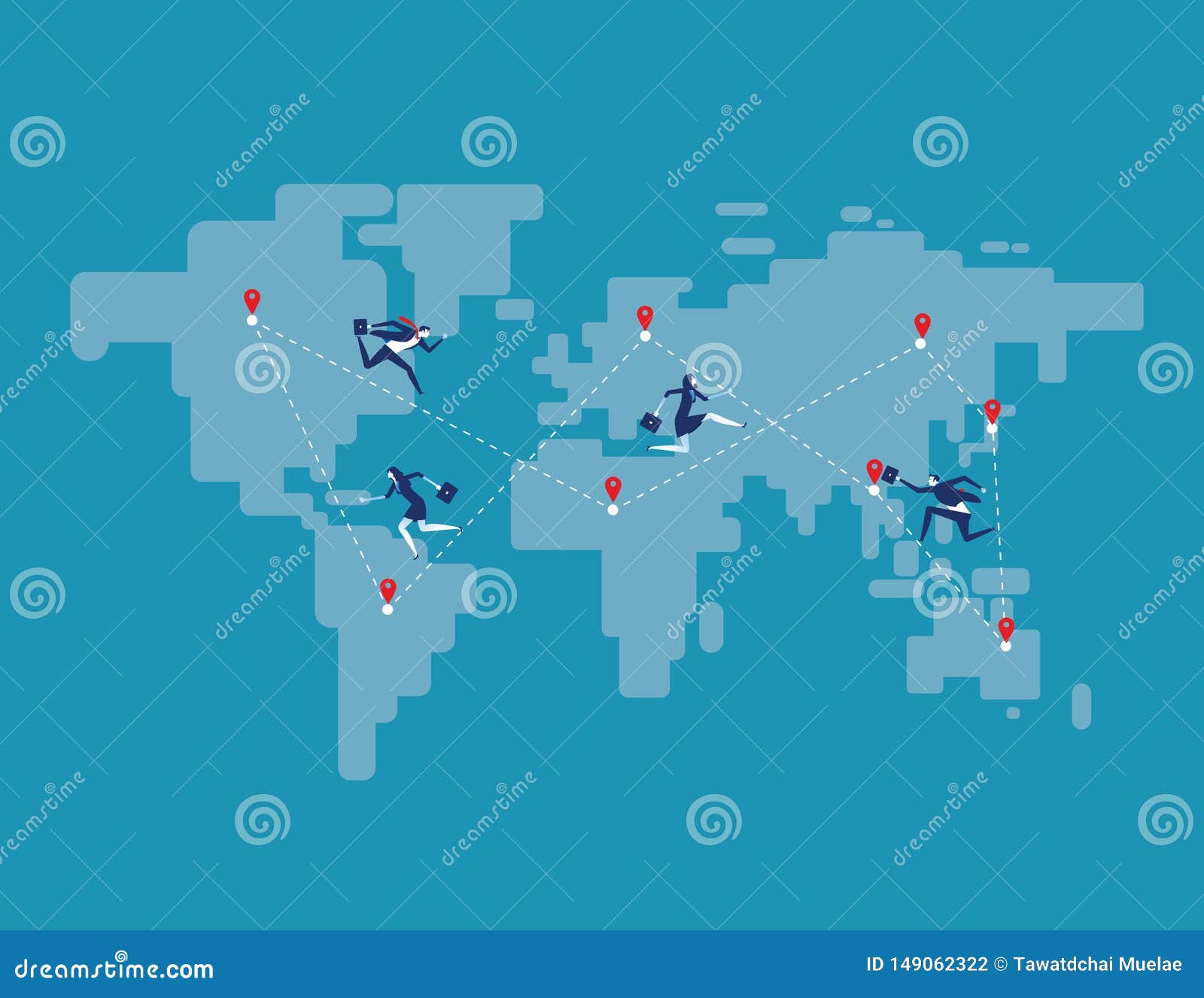 Global Corporate Competition. Concept Business Vector Illustration ...