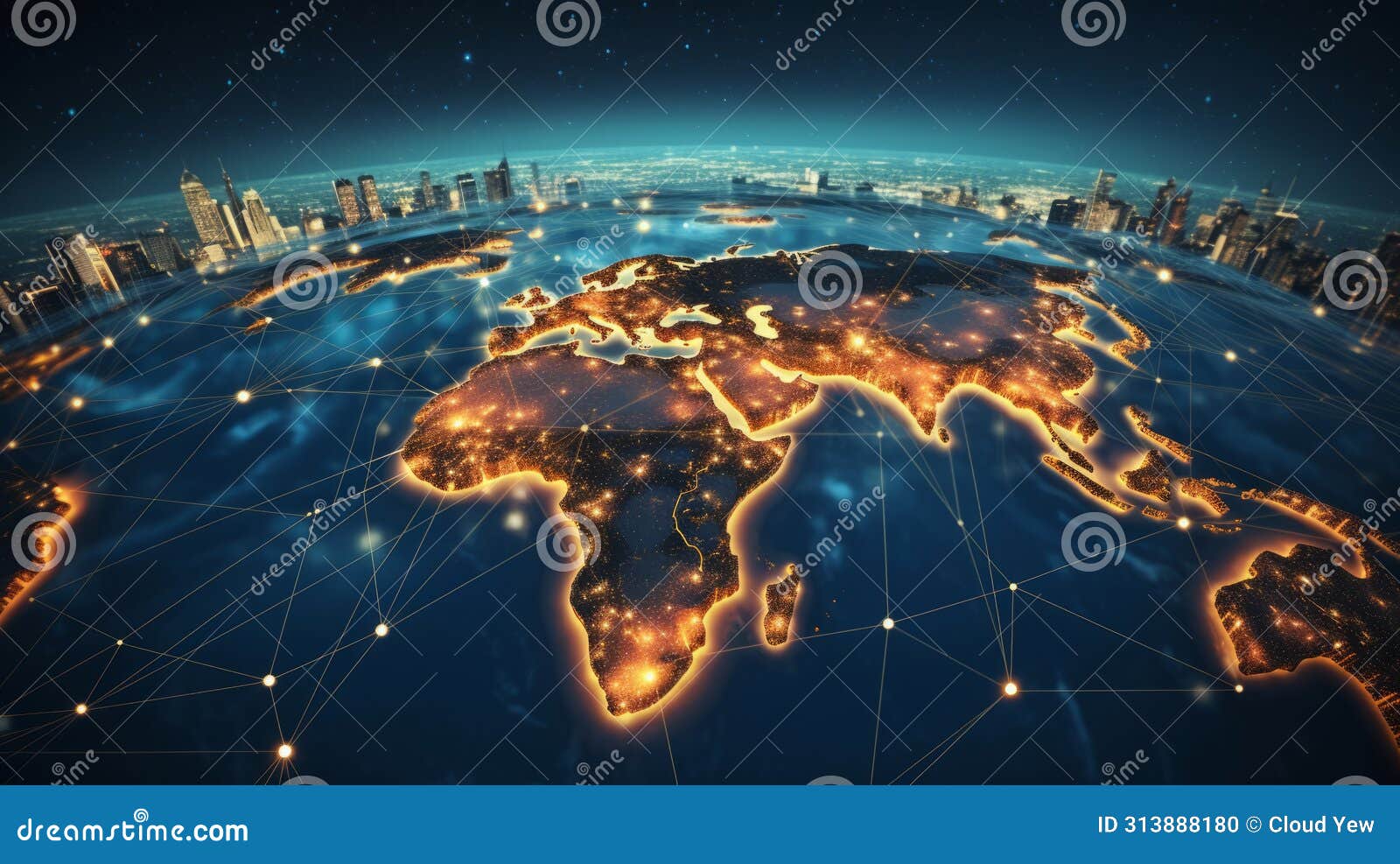 Global Corporate Network Connecting Offices Stock Illustration ...