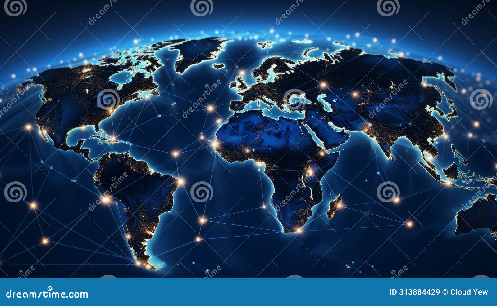 Global Corporate Network Connecting Offices Worldwide Stock ...