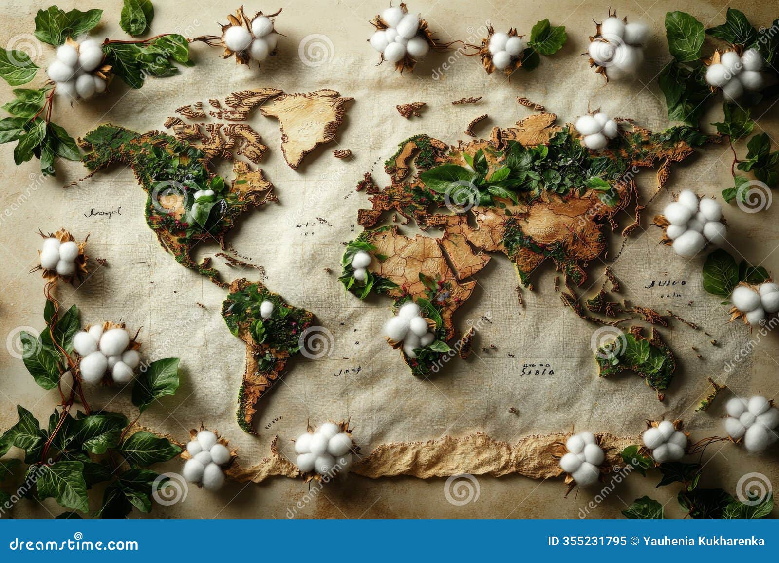 Global Cotton Production Map Stock Illustration - Illustration of ...