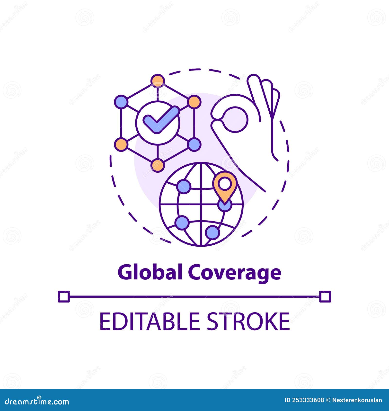 Global Coverage Concept Icon Stock Vector - Illustration of advertising ...