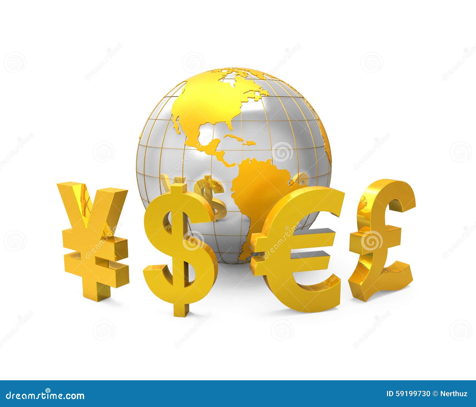 Global Currencies Around a Globe Stock Illustration - Illustration of ...