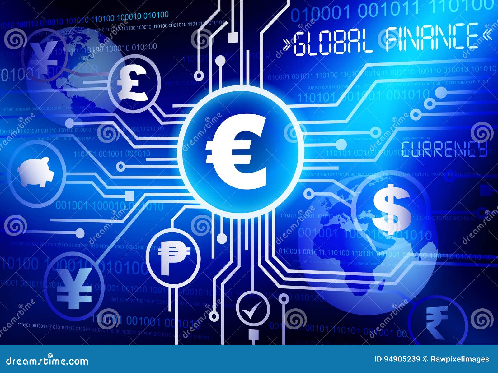 Global Currency Finance Rate Concept Stock Illustration - Illustration ...