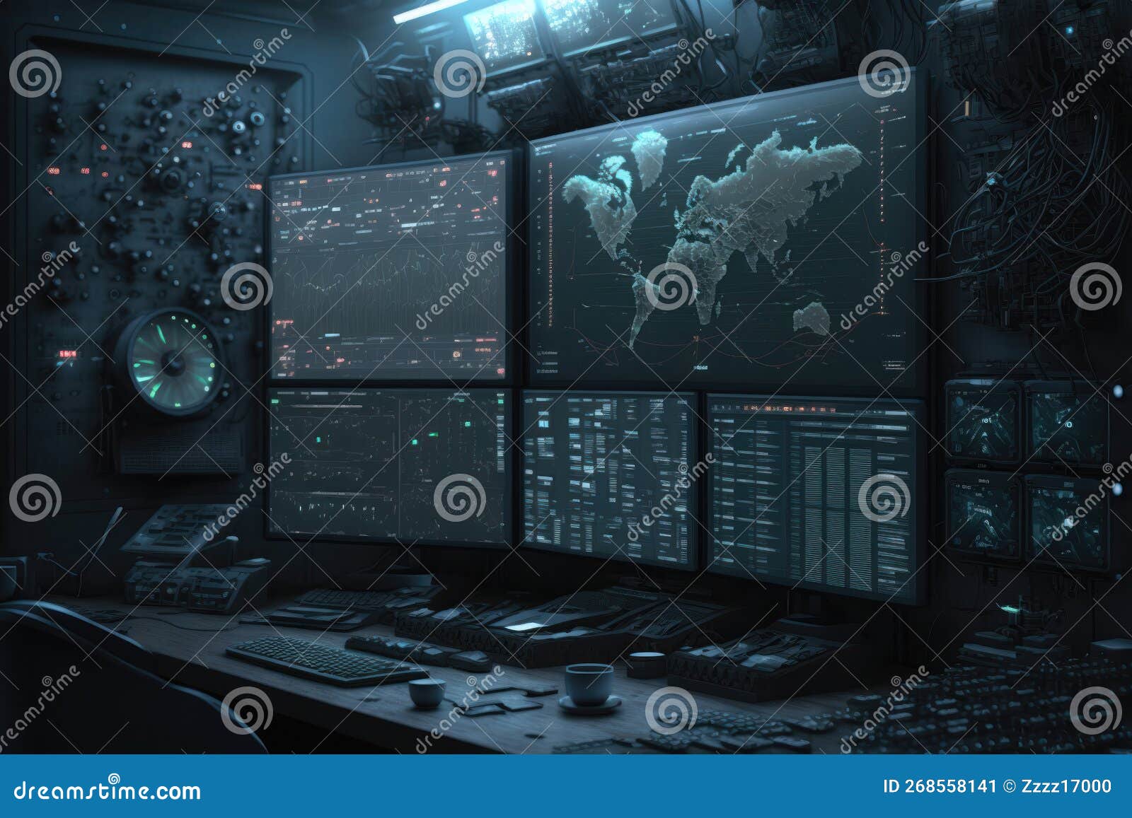 Global Cyber Attack Map. Generative AI Stock Illustration ...