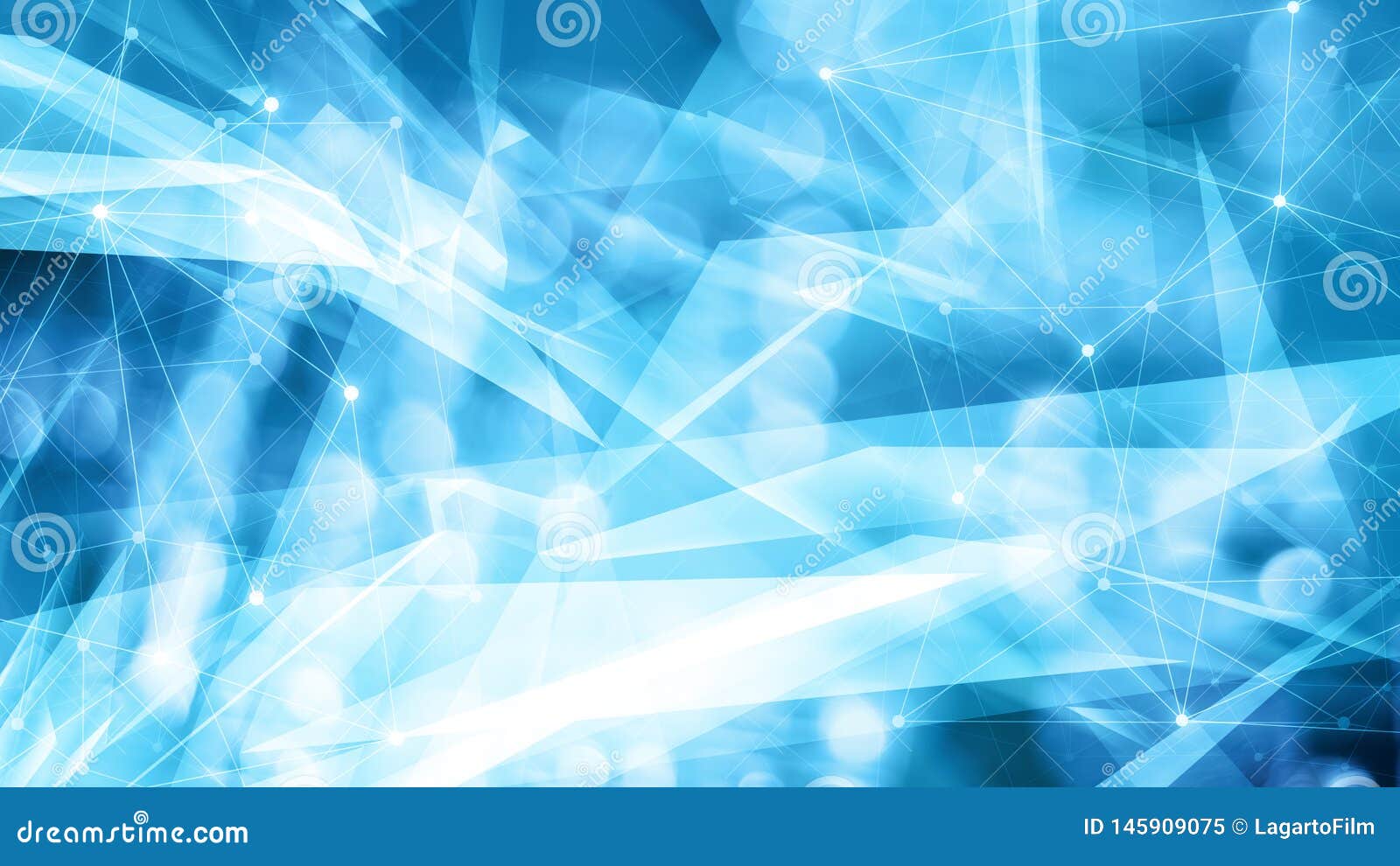 Global Cyber Attack Points Connections, Triangles Abstract Background ...