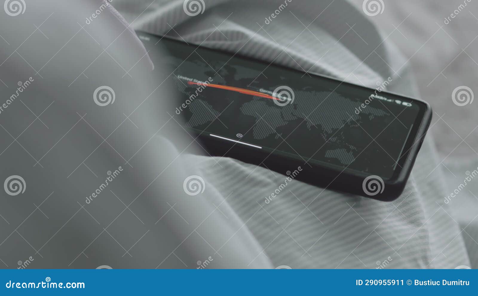 Global Cyber Attack with World Map on Mobile Phone Screen. Internet ...