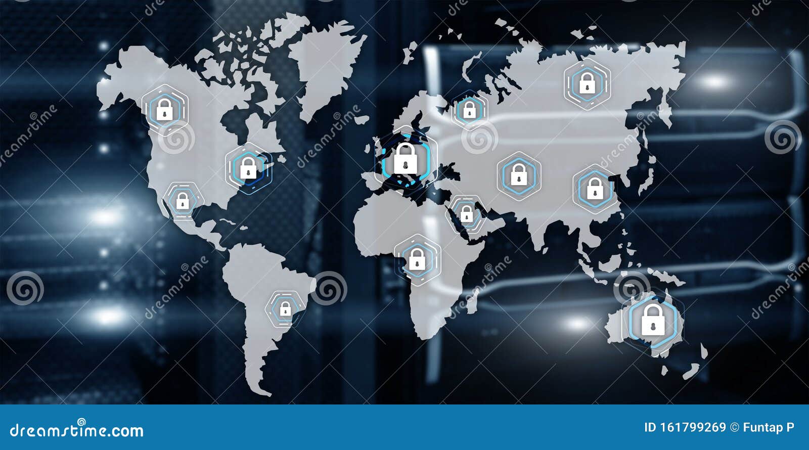 Global Cyber Security Concept Communication Privacy Data Protection ...