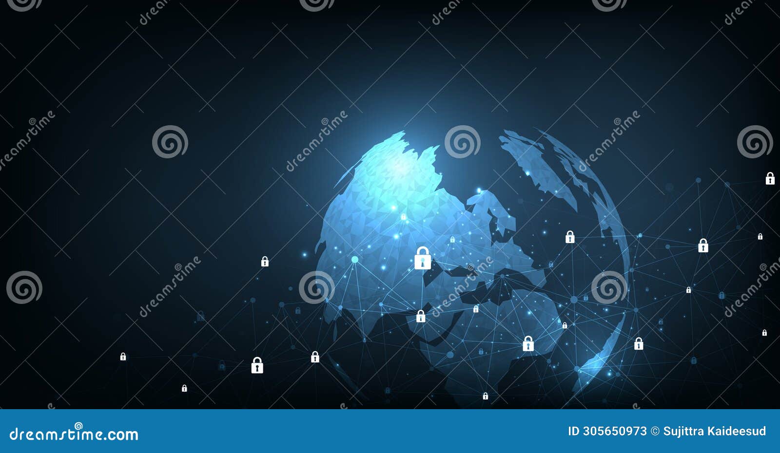 Global Cyber Security Connection Concept Stock Illustration ...
