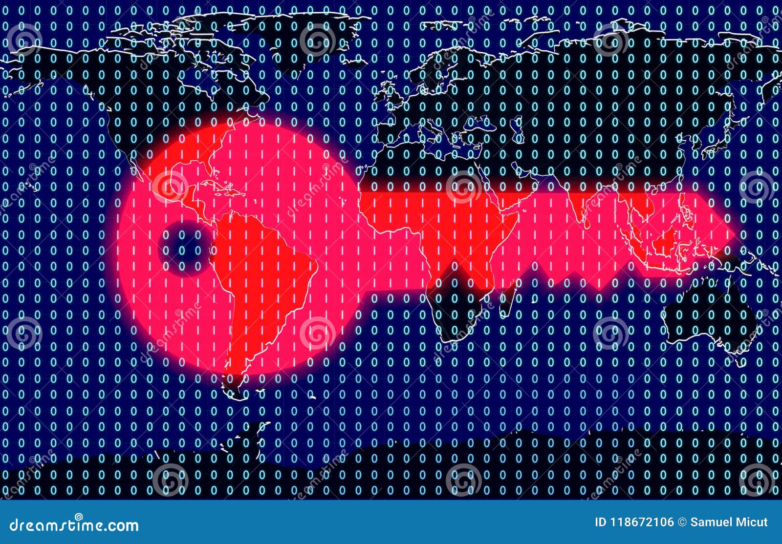 Global Cyber-security, Cyber-war, Encryption Stock Illustration ...