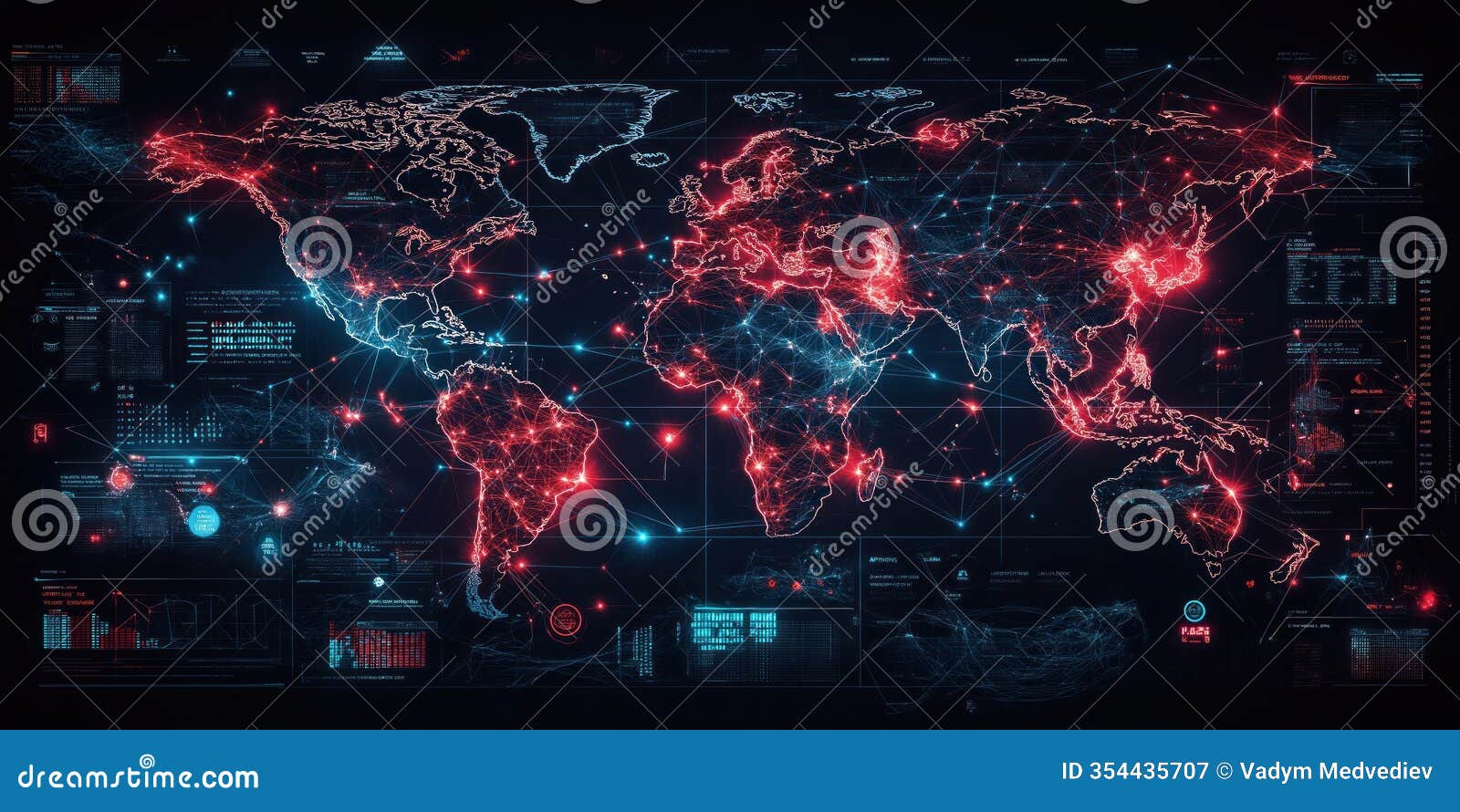Global Cyber Security Threat Analysis Worldwide. Digital Data ...