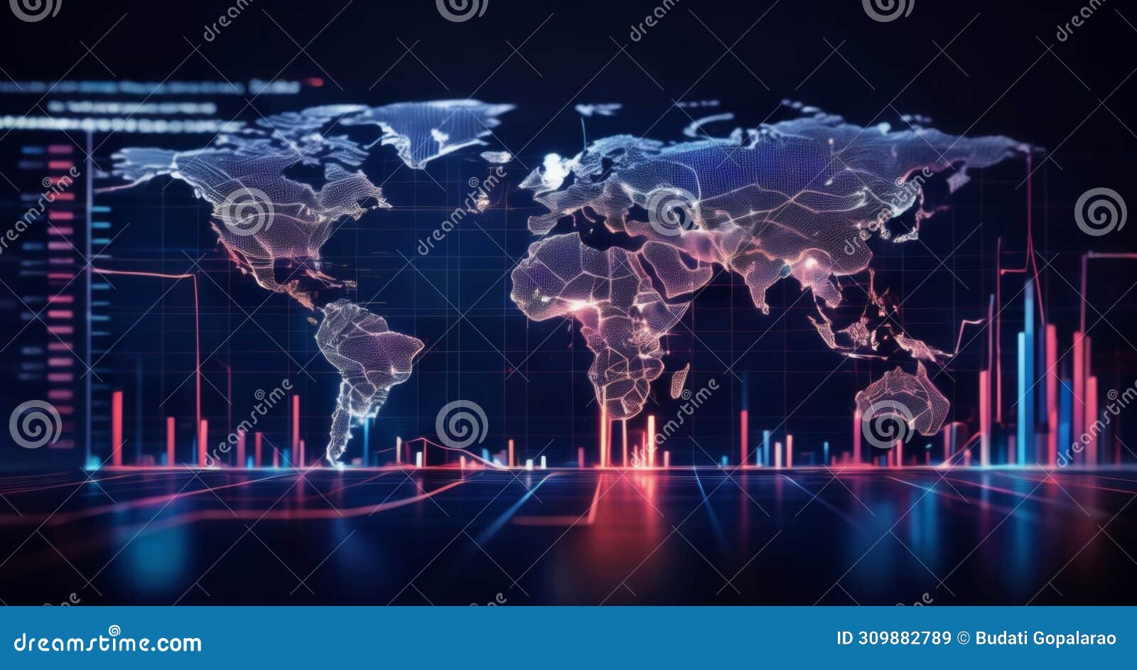 Global Data Analysis in Action Stock Illustration - Illustration of ...