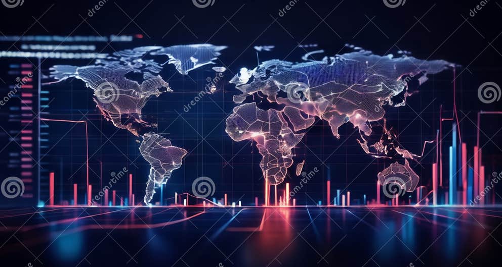 Global Data Analysis in Action Stock Illustration - Illustration of ...