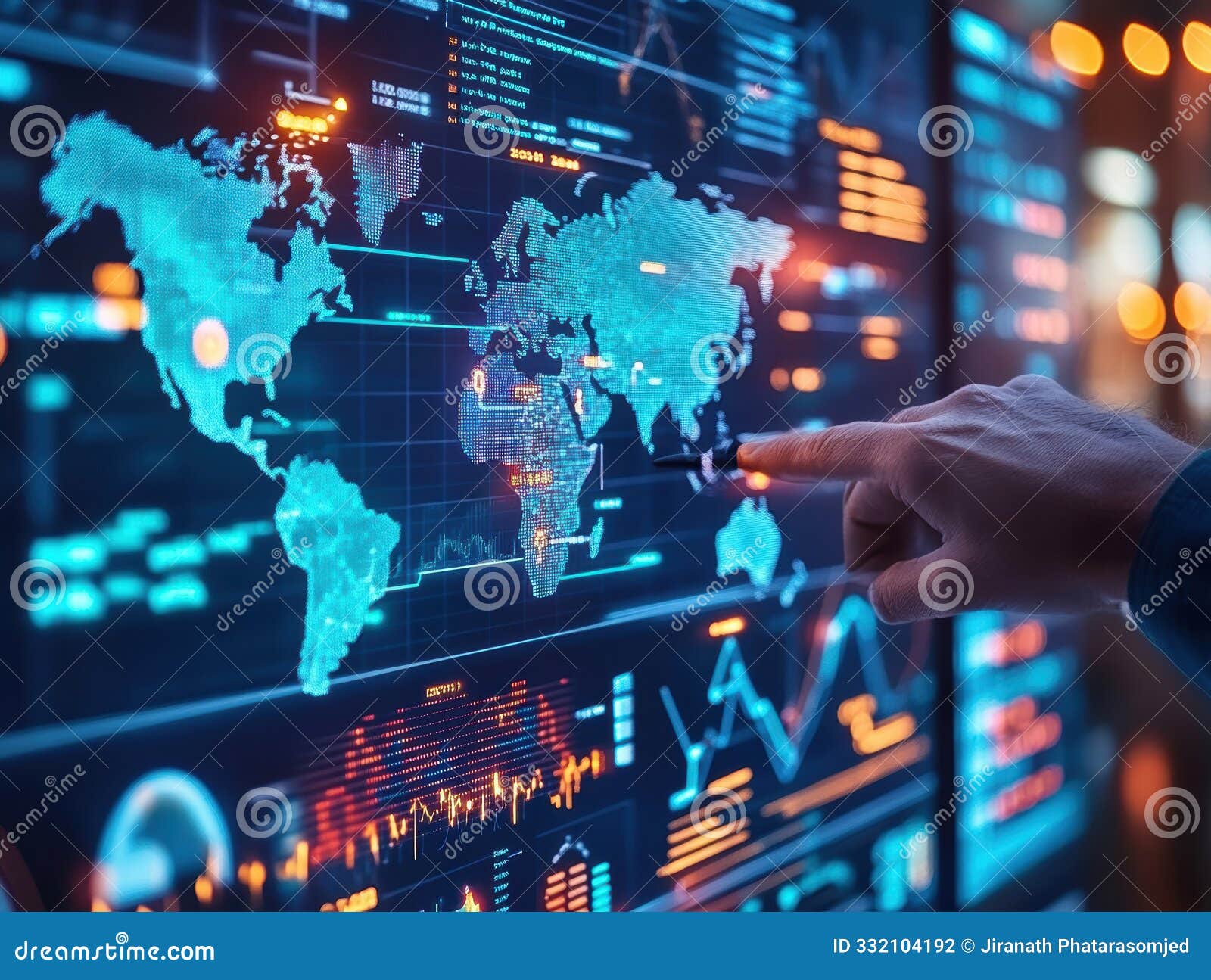 Global Data Analysis with Interactive Interface Stock Illustration ...