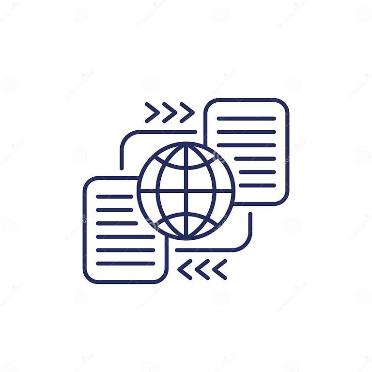 Global Data Exchange Line Icon Stock Vector - Illustration of file ...