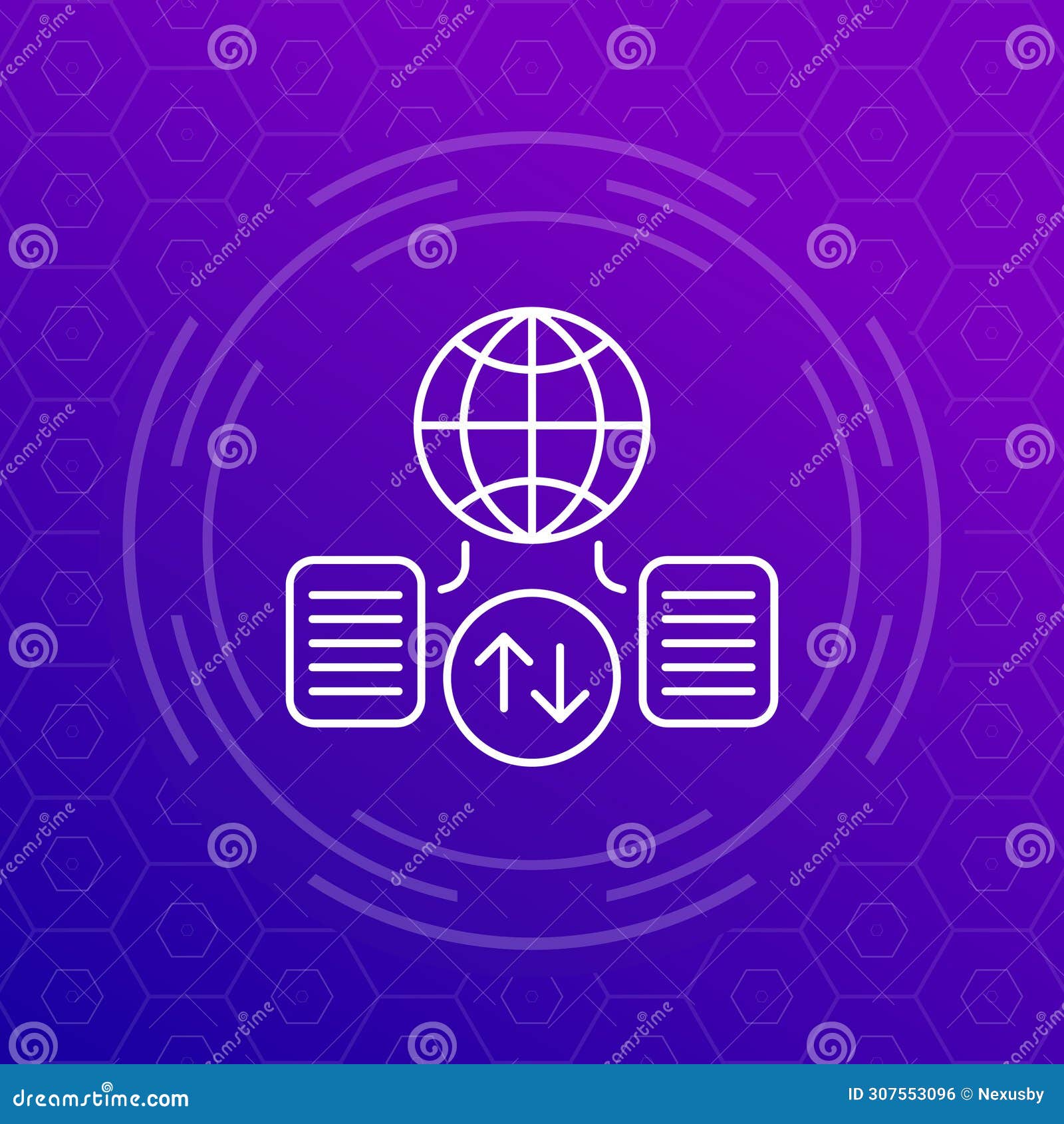 Global Data Exchange Line Icon, Vector Stock Vector - Illustration of ...