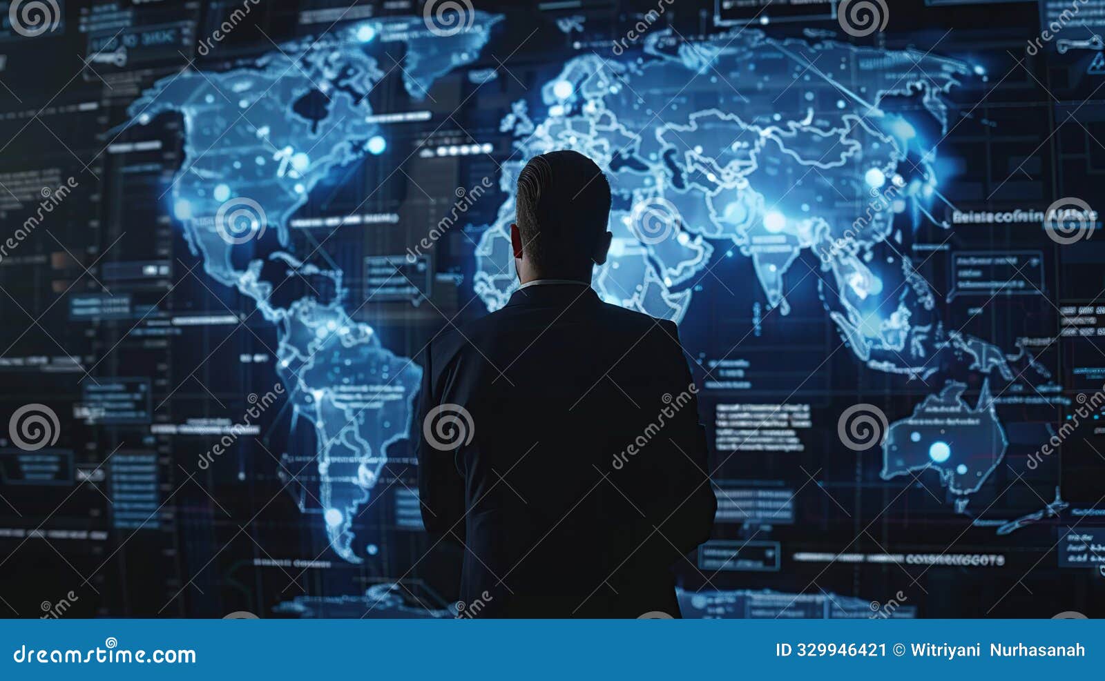 Global Data Network Analysis Stock Illustration - Illustration of ...