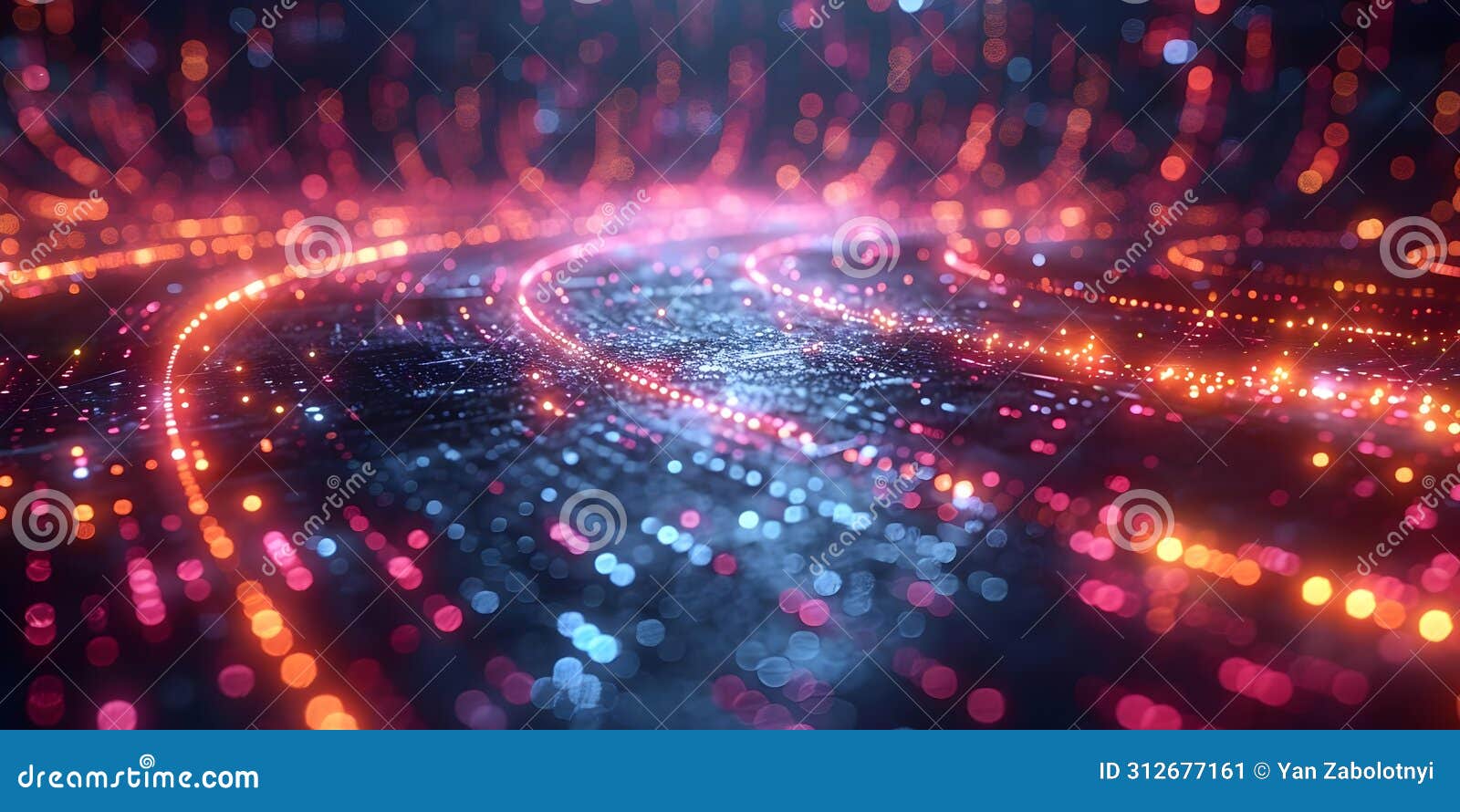 Network Flow On Night Megapolis City, Internet Of Things, High Speed ...