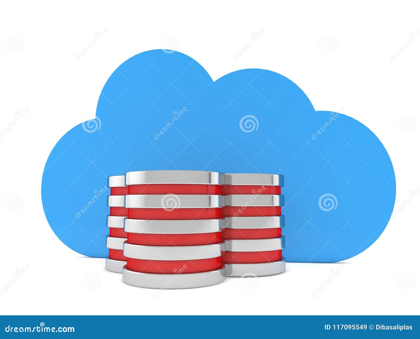 Global Data Storage and Cloud on White Background . Stock Illustration ...