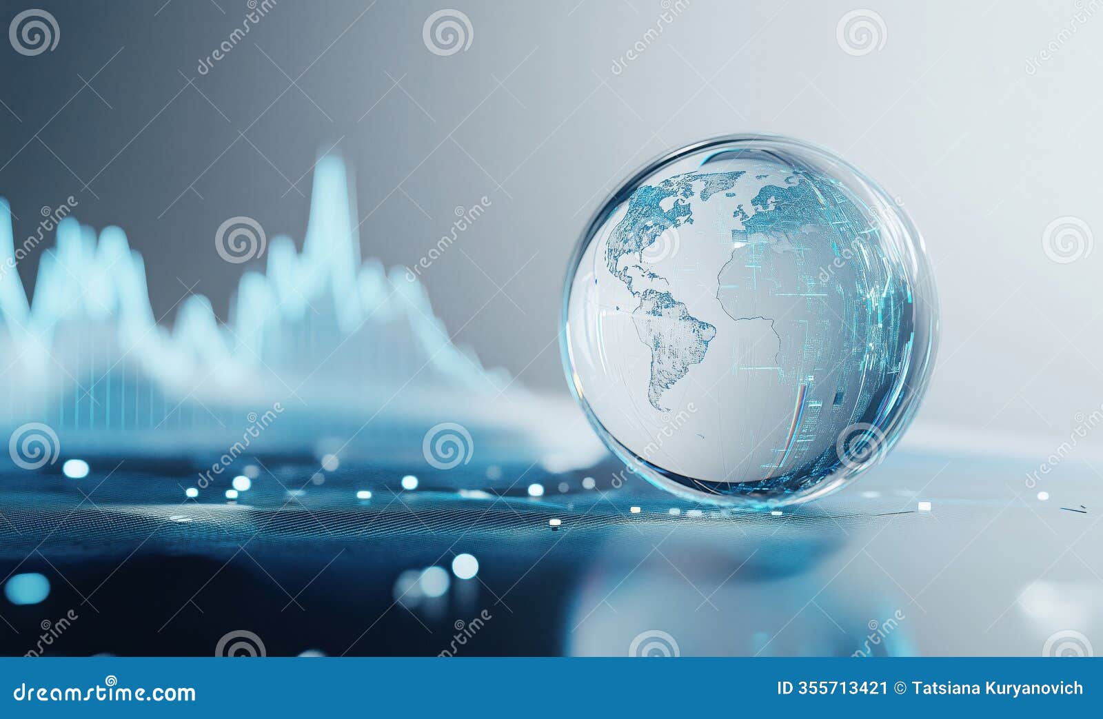 Global Data Visualization, Crystal Globe, Digital World Map, Analytics ...