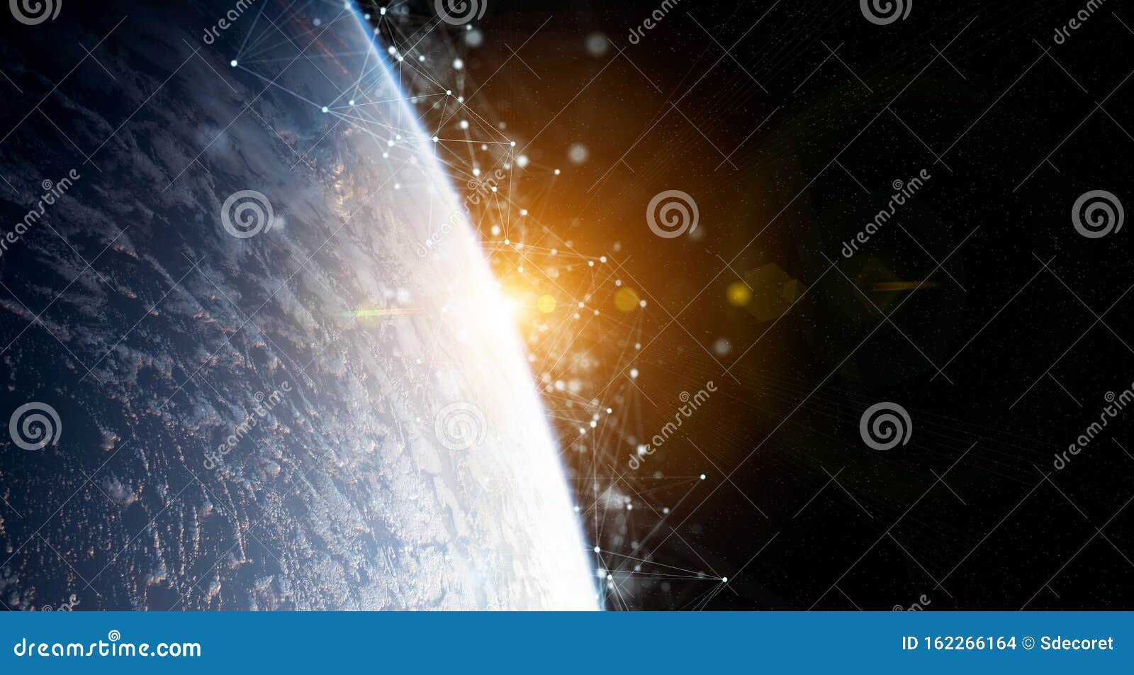 Global Datas Exchanges and Connections System Over the Globe 3D ...