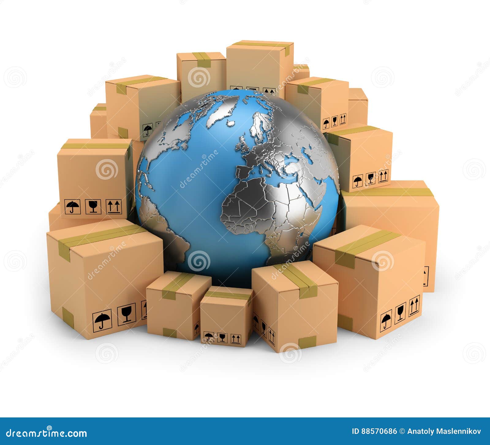 Global delivery stock illustration. Illustration of pallet - 88570686