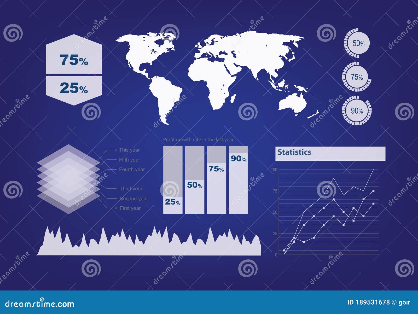 Global development chart stock illustration. Illustration of blue ...