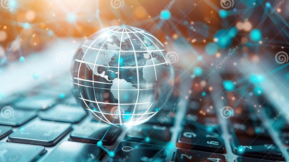 Global Digital Distribution Channels for E-commerce Stock Illustration ...