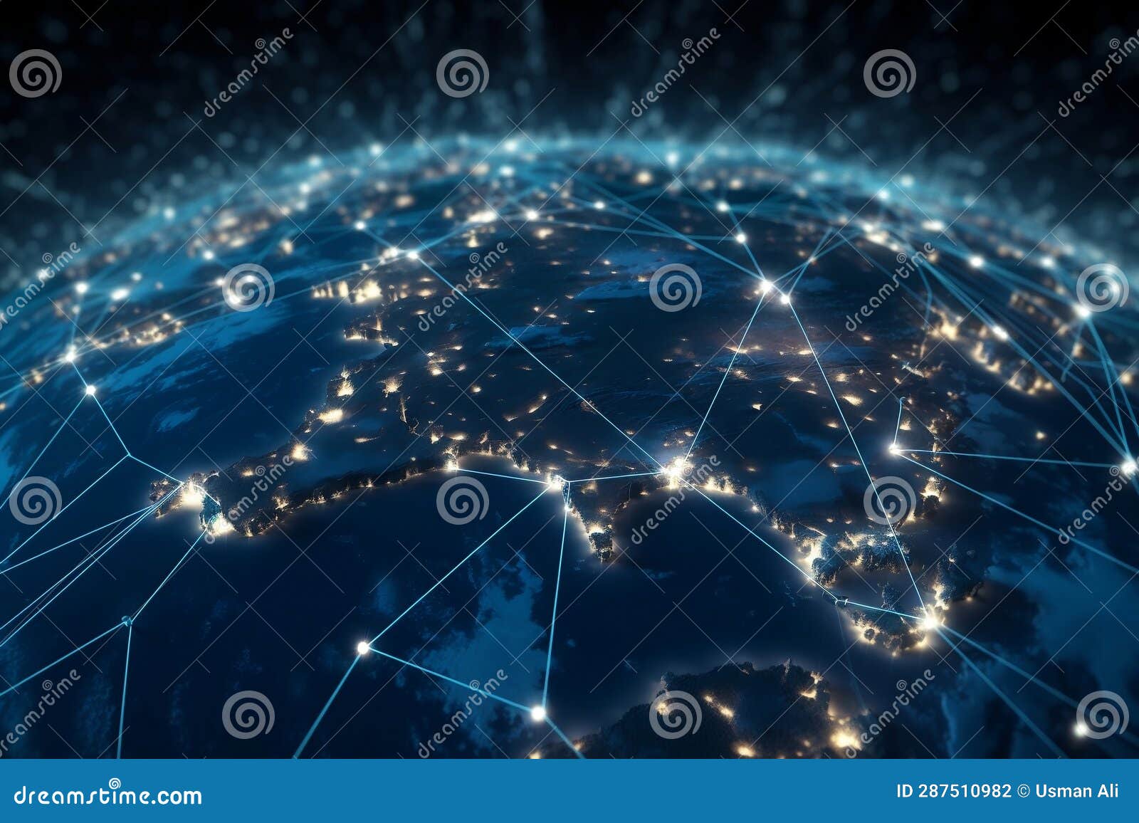 Global Digital Network Connectivity. AI Stock Illustration ...