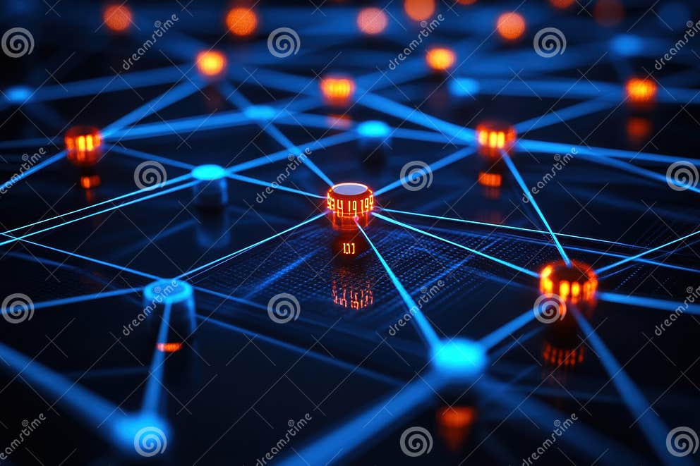 Global Digital Network a Cyber Grid of Interconnected Binary Numbers Visualizing Worldwide Data ...