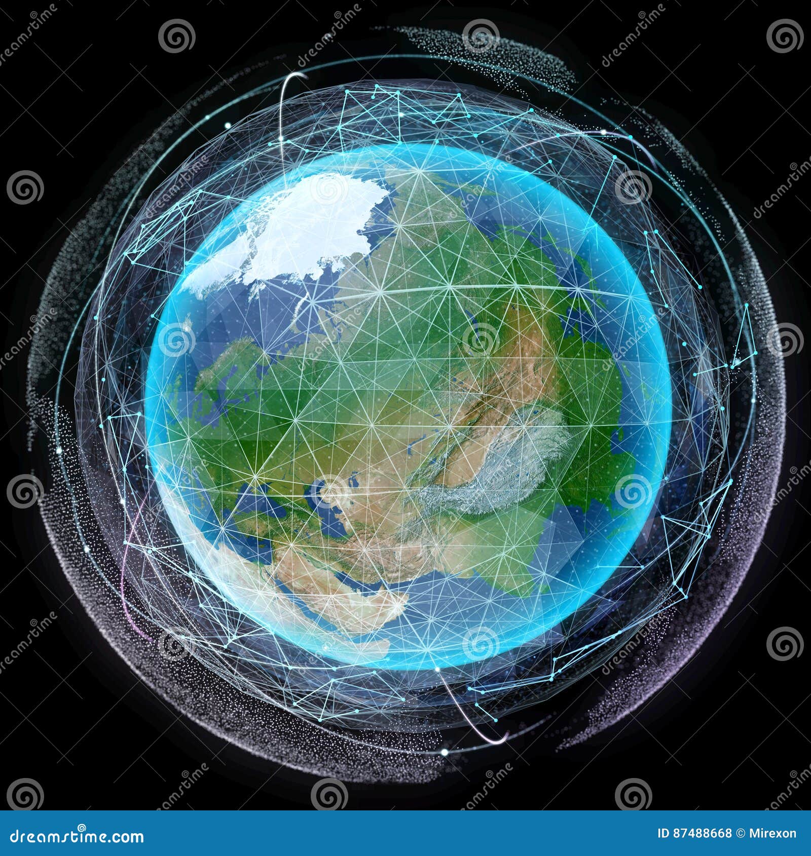 Global Digital Network Earth Stock Illustration - Illustration of ...
