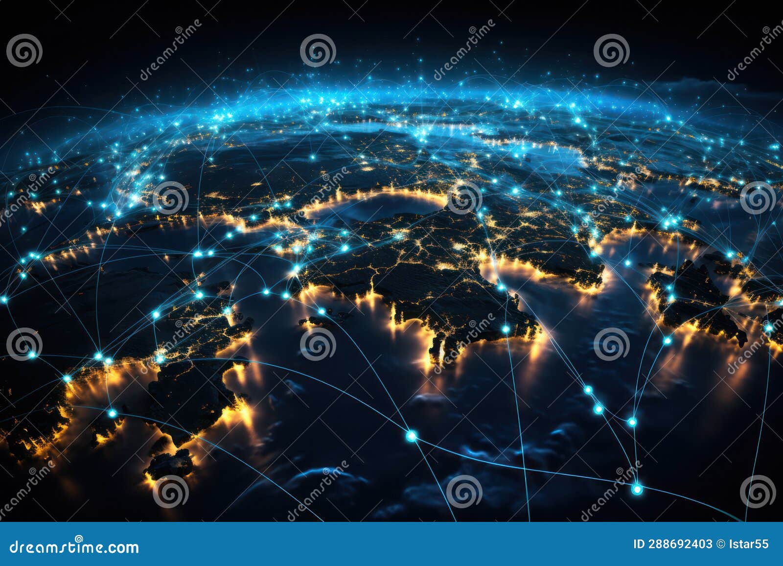Global Digital Network Interconnecting Devices AI Generated ...
