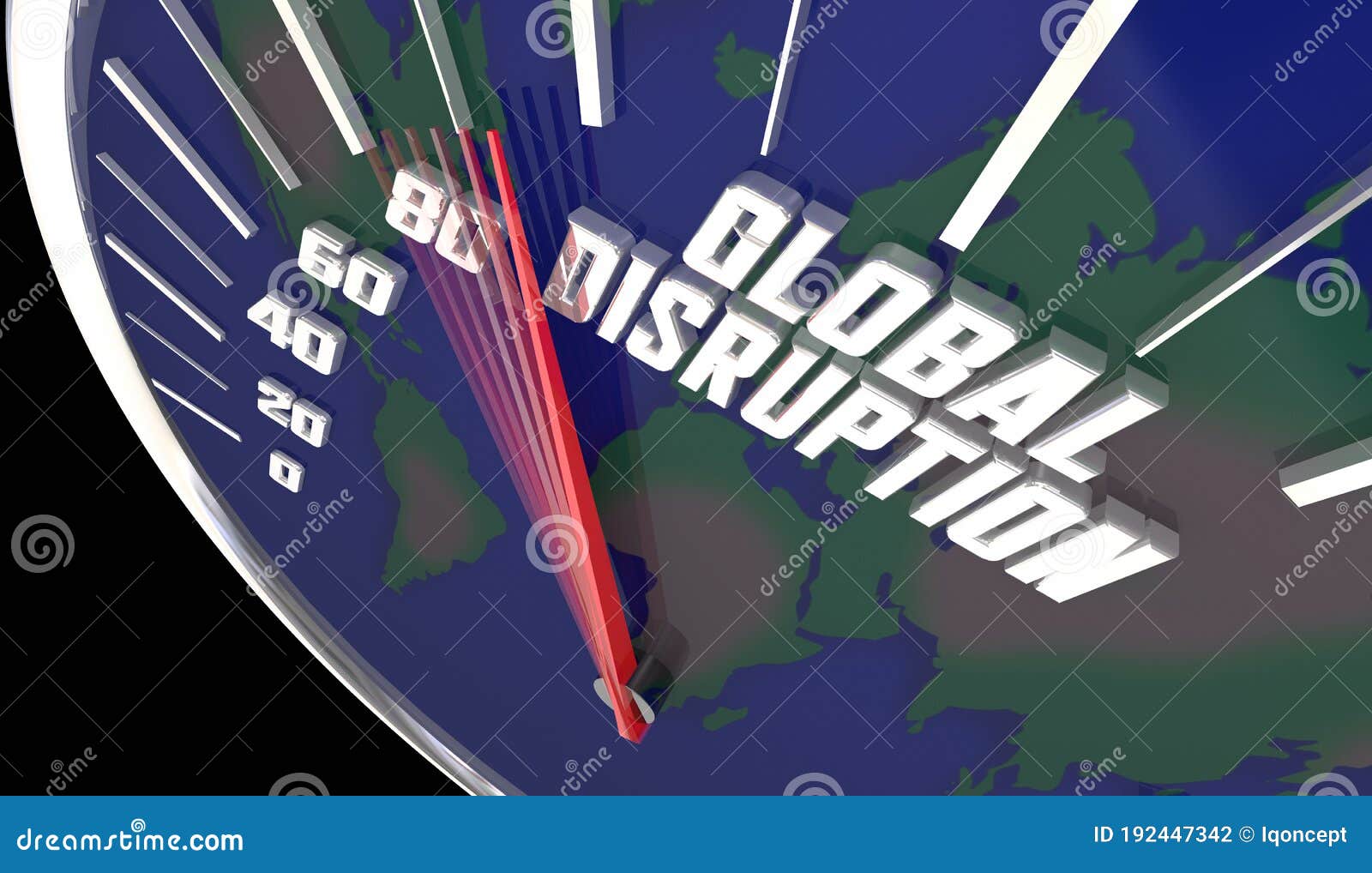 Global Disruption Speedometer Change Revolution Increase Rising 3d ...