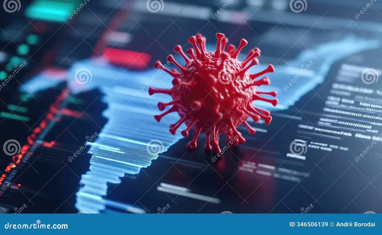Global Distribution of Microbes and Bacteria. Stock Illustration ...